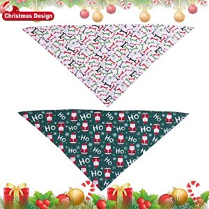 ADOGGYGO 4 Pack Dog Bandana Christmas Dog Scarf Triangle Bibs Kerchief Set Dog Christmas Costume Accessories Decoration for Medium Large Dogs Pets (Large, Christmas)