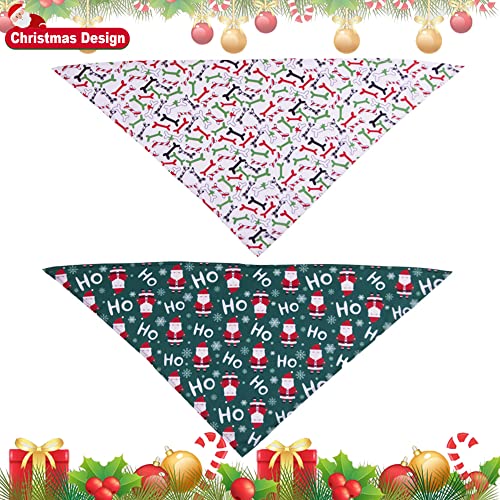 ADOGGYGO 4 Pack Dog Bandana Christmas Dog Scarf Triangle Bibs Kerchief Set Dog Christmas Costume Accessories Decoration for Medium Large Dogs Pets (Large, Christmas)