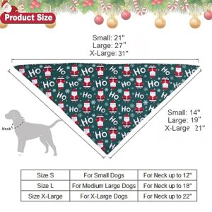 ADOGGYGO 4 Pack Dog Bandana Christmas Dog Scarf Triangle Bibs Kerchief Set Dog Christmas Costume Accessories Decoration for Medium Large Dogs Pets (Large, Christmas)