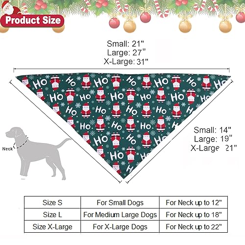 ADOGGYGO 4 Pack Dog Bandana Christmas Dog Scarf Triangle Bibs Kerchief Set Dog Christmas Costume Accessories Decoration for Medium Large Dogs Pets (Large, Christmas)