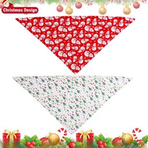 ADOGGYGO 4 Pack Dog Bandana Christmas Dog Scarf Triangle Bibs Kerchief Set Dog Christmas Costume Accessories Decoration for Medium Large Dogs Pets (Large, Christmas)