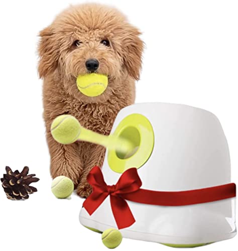 A1PETS Automatic Dog Ball Launcher/Automatic Ball Launcher for Pets/Interactive Puppy Pet Ball Indoor Thrower Machine/Fetch Machine for Small and Medium Size Dogs / 3 Balls Included