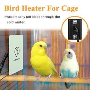 Kokopro Bird Heater for Cage - Snuggle Up Bird Warmer for Exotic Pet Birds, 10W African Grey, Parakeets, Parrots, (3.7"x5.7")