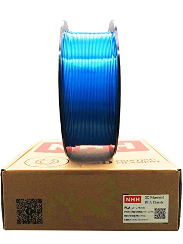 NHH PLA Classic Filament 1.75mm, 3D Printer Consumables, PLA Classic 1kg/Spool (Silky Azure Blue）