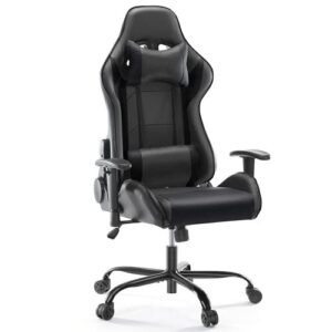 olixis gaming desk recliner home office computer chair with high back lumbar support, lift armrest and comfortable pillow for adult, black