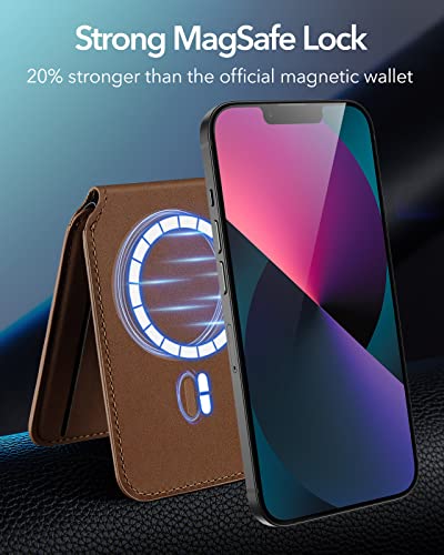 ESR HaloLock Vegan Leather Wallet Stand Classic Hybrid Magnetic Case with HaloLock, Compatible with iPhone 14 Pro Max case, Compatible with MagSafe, Shockproof Military-Grade Protection