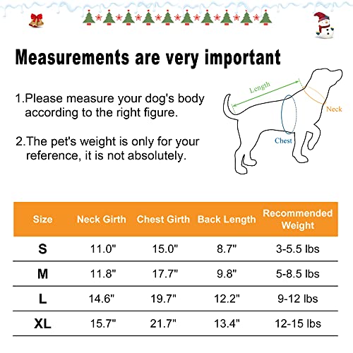 Filhome Puppy Dog Christmas Reindeer Costume, Pet Cat Elk Costume Hoodie Christmas Winter Coat Clothes Xmas Outfit Apparel for Party Cosplay Xmas Pet Dress Up(Red Plaid/L)