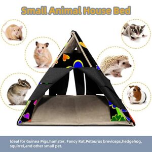 enheng Small Pet Hideout Peace Pride Hamster House Guinea Pig Playhouse for Dwarf Rabbits Hedgehogs Chinchillas