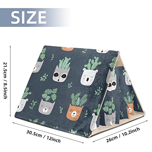 enheng Small Pet Hideout House Plants in Animal Pots Hamster House Guinea Pig Playhouse for Dwarf Rabbits Hedgehogs Chinchillas