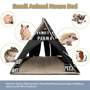 enheng Small Pet Hideout Italy Art Word Hamster House Guinea Pig Playhouse for Dwarf Rabbits Hedgehogs Chinchillas