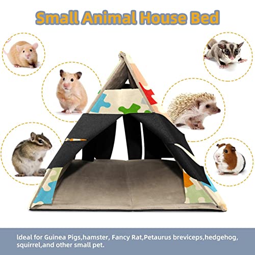 enheng Small Pet Hideout Puzzle Piece Hamster House Guinea Pig Playhouse for Dwarf Rabbits Hedgehogs Chinchillas