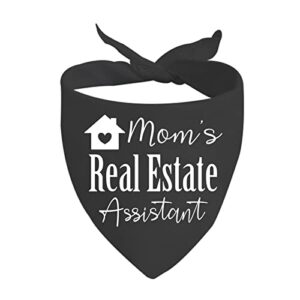 jxgzso 1 piece real estate dog bandana mom's/dad’s real estate assistant dog bandana real estate assistant cat scarf (mom real estate d)