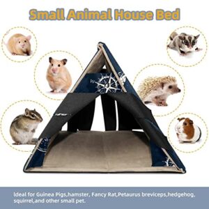 enheng Small Pet Hideout Nautical Sailing Ship Navigational Compass Wheel Octopus Lobster Swordfish Hamster House Guinea Pig Playhouse for Dwarf Rabbits Hedgehogs Chinchillas