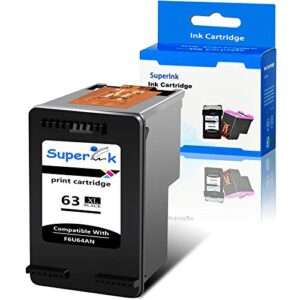 usuperink remanufactured 63xl ink cartridge replacement for hp 63 63 xl f6u64a compatible with deskjet 1110 2130 envy 4510 4512 officejet 3830 4650 5200 printer (black, 1 pack)