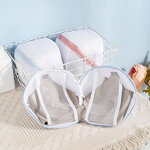 Bra Bags for Laundry Premium Bra Washing Bag, Mesh Wash Bags,Exclusive Underwear Washing Bags with Zipper for Women Laundry Storage Used for Bra and Other Small Intimate Clothes 2pcs (Pink+Blue)