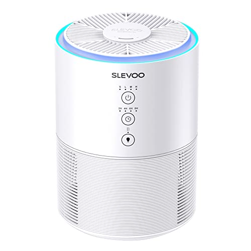 Air Purifiers for Home Bedroom Up to 310 Sq Ft, 22dB H13 True HEPA Filter with Fragrance Sponge, Night Light, Timer, Effectively Clean 99.97% of Dust, Smoke, Pets Dander, Pollen, Odors, BS-03 Pro