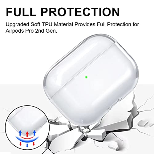 OETKER Compatible Airpods Pro 2nd Generation Case Clear, Soft Shockproof AirPods Pro 2 Case 2022 Protective Cover with Hand Strap Lanyard Transparent Airpod Pro 2 Gen Case Skin for Women Men