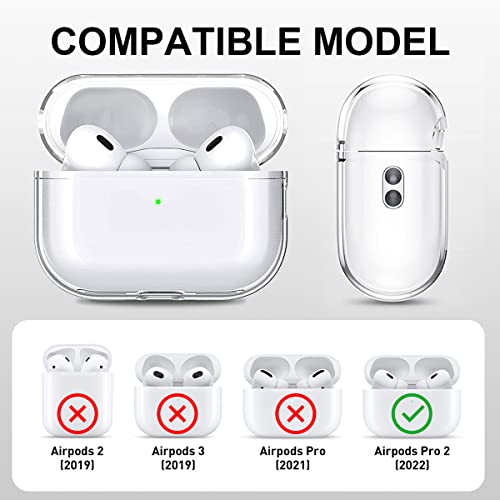 OETKER Compatible Airpods Pro 2nd Generation Case Clear, Soft Shockproof AirPods Pro 2 Case 2022 Protective Cover with Hand Strap Lanyard Transparent Airpod Pro 2 Gen Case Skin for Women Men