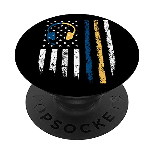 Gold Blue Line 911 Police Dispatcher First Responder PopSockets Swappable PopGrip