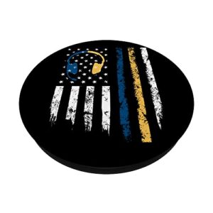 Gold Blue Line 911 Police Dispatcher First Responder PopSockets Swappable PopGrip