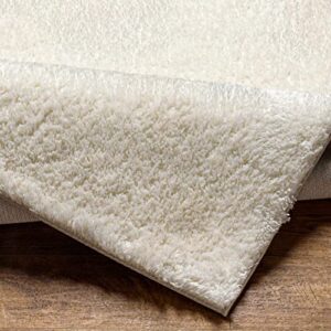 Hauteloom Heavenly Solid Shag Area Rug for Living Room Bedroom - High Pile Fluffy Carpet - Soft Shaggy Cozy Plush Rug - Cream, Off White, Ivory, Light Beige - 6'7" x 9'