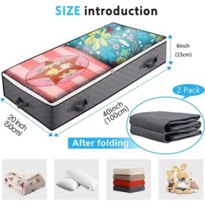 Under bed Storage Bags,Foldable Under Bed,Thick fabric storage box with transparent window and reinforced handle for clothes, blankets, sweaters, quilts, shoes and clothing