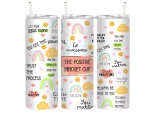 the positive mindset metal skinny 20 fl oz double wall insulated tumbler