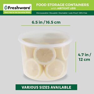 Freshware Plastic Deli Containers, 64 ounce, 64 oz, 12-Set