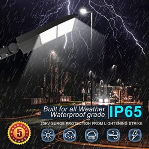 300W LED Parking Lot Light 42000LM Commercial Outdoor Light 4000K Dimmable LED Shoebox Area Light (1000W HID/HPS Equivalent), Direct Arm Mount IP65, 100-277V AC UL&DLC Listed