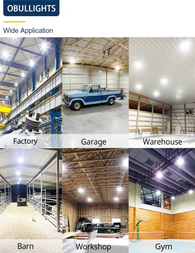 Super Bright UFO LED High Bay Light 100W 15000LM 5000K, LED UFO Light Fixture, 100-277V, UL US Plug 5' Cable, Alternative to 400W MH/HPS for Warehouse Shop Garage Barn Factory, IP65