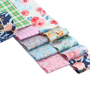 New Floral Print Cotton Jelly Roll Fabric 20 Pieces 2.4-inch Strips Quilting Fabric (Floral Print A)