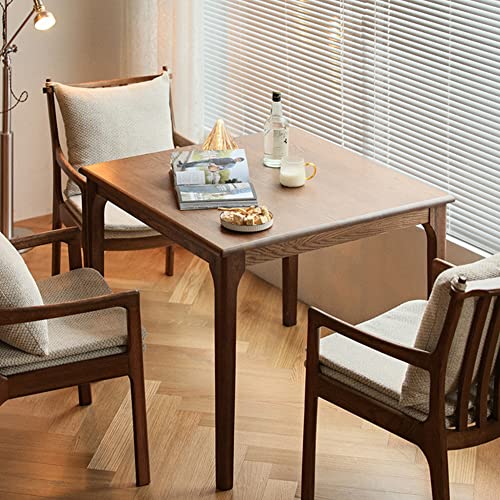 MU RONG Small Solid U.S.A Oak Walnut Color Square Dining Table, Space Saving Luxury Heavy Duty Oak Dinning Dable for 2-4 People in Kitchen Dinning Room (W) 31.5" X(D) 31.5" X(H) 29.5"