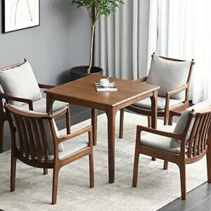 MU RONG Small Solid U.S.A Oak Walnut Color Square Dining Table, Space Saving Luxury Heavy Duty Oak Dinning Dable for 2-4 People in Kitchen Dinning Room (W) 31.5" X(D) 31.5" X(H) 29.5"