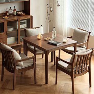 MU RONG Small Solid U.S.A Oak Walnut Color Square Dining Table, Space Saving Luxury Heavy Duty Oak Dinning Dable for 2-4 People in Kitchen Dinning Room (W) 31.5" X(D) 31.5" X(H) 29.5"