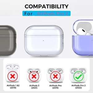 Case Compatible for Airpods Pro 2nd Generation, New Soft TPU Shell Cover Shock Resistant Rugged Shell Protective Case with Keychain Suitable for AirPods Pro 2 (Clear A)