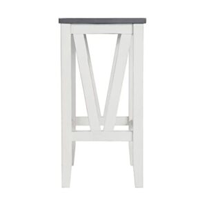 Martin Svensson Home Del Mar Console Bar Table and Stool Set, Antique White and Gray