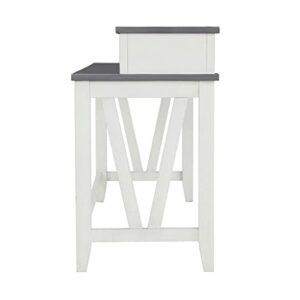 Martin Svensson Home Del Mar Console Bar Table and Stool Set, Antique White and Gray