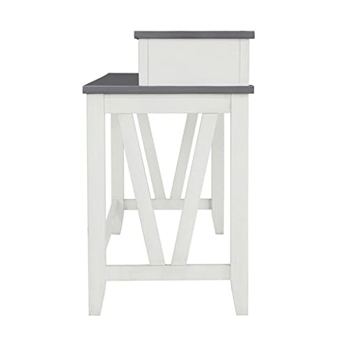 Martin Svensson Home Del Mar Console Bar Table and Stool Set, Antique White and Gray