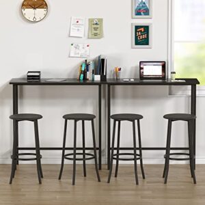 IDEALHOUSE Bar Table and Chairs Set, Bar Table with 2 Bar Stools, Sturdy Metal Frame, Dining Table Set, Bar Table Set with 2 Chairs for Kitchen Dining Room Coffee Party Room