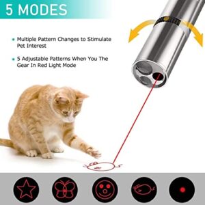 Cowjag Cat Toys, Laser Pointer with 7 Adjustable Patterns, USB Recharge Laser, Long Range and 3 Modes Training Chaser Interactive Toy, Dog Laser Pen Toy