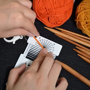 UPTTHOW Knitting Needle Gauge Spinning Control Card Multifunctional Combo Ruler for Spinners Yarn Measuring Tools WPI Guide Gauge Crochet Accessories