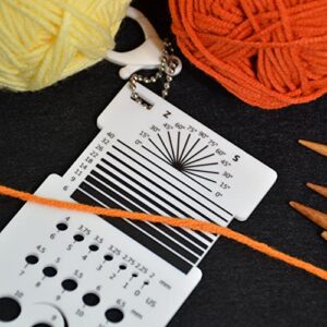 UPTTHOW Knitting Needle Gauge Spinning Control Card Multifunctional Combo Ruler for Spinners Yarn Measuring Tools WPI Guide Gauge Crochet Accessories