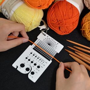 UPTTHOW Knitting Needle Gauge Spinning Control Card Multifunctional Combo Ruler for Spinners Yarn Measuring Tools WPI Guide Gauge Crochet Accessories