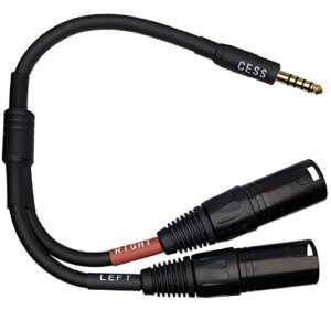 CESS-257 Black 4.4mm to Dual XLR Male Balanced Audio Headphone Adapter Cable