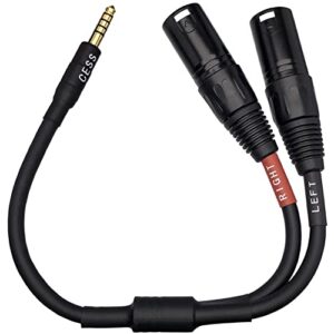 CESS-257 Black 4.4mm to Dual XLR Male Balanced Audio Headphone Adapter Cable