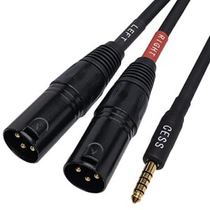 CESS-257 Black 4.4mm to Dual XLR Male Balanced Audio Headphone Adapter Cable