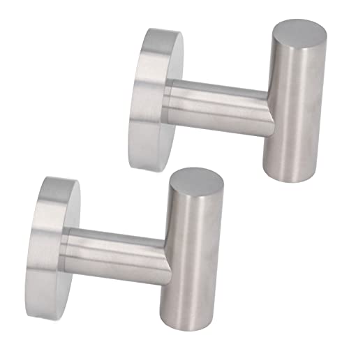 Vifemify 2 Pack Brushed Stainless Steel Bath Towel Robe Hook Round Wall Hanger Hanger Hook Hanger Waterproof High Load Bearing