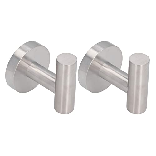 Vifemify 2 Pack Brushed Stainless Steel Bath Towel Robe Hook Round Wall Hanger Hanger Hook Hanger Waterproof High Load Bearing