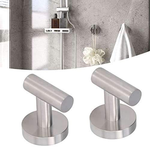 Vifemify 2 Pack Brushed Stainless Steel Bath Towel Robe Hook Round Wall Hanger Hanger Hook Hanger Waterproof High Load Bearing