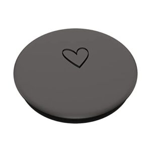 Gray Simple Minimalist Heart PopSockets Swappable PopGrip